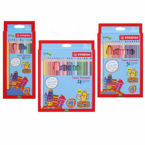 Stabilo Swan Premium Colour / Color Pencil 12 S, 12 L, 36 3.8mm Lead ...