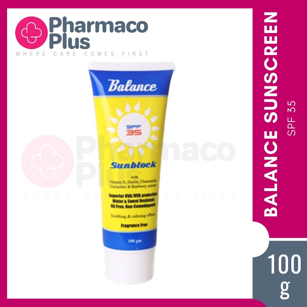 BALANCE Sunscreen SPF35 [100g] wtih Vitamin E Protection from both UVA ...