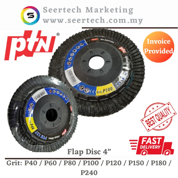 Mata Kertas Pasir Gosok disc Wood Besi Polish 4" PTN Flap Disc P40 ...