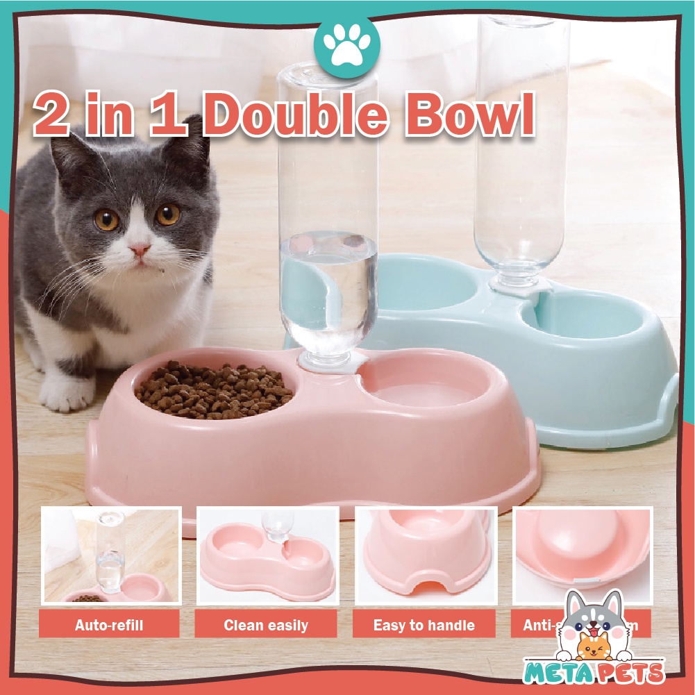 META Pets Supplies 2in1 Bowl Double Cat Dog Bowls for Pet Food Water ...