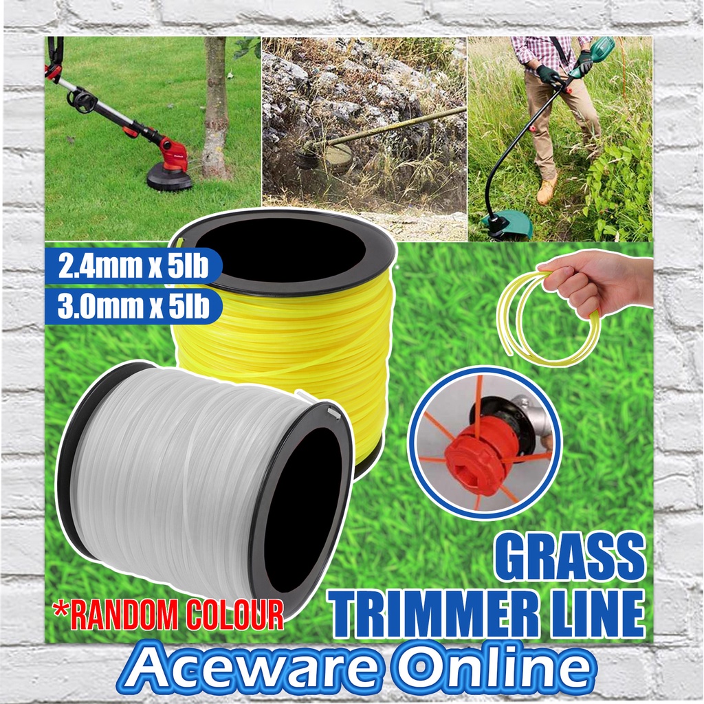 2.4MM / 3.0MM 5LB Yellow Nylon Brush Cutter Nylon Trimmer Line Square Cut Grass Trimmer Square ...