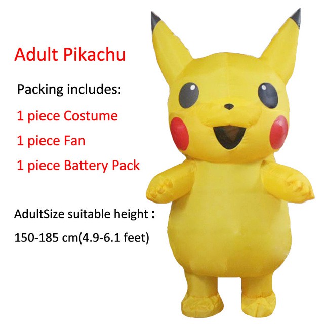 Inflatable Pikachu Costumes Halloween Cosplay Large Pokemon Mascot ...