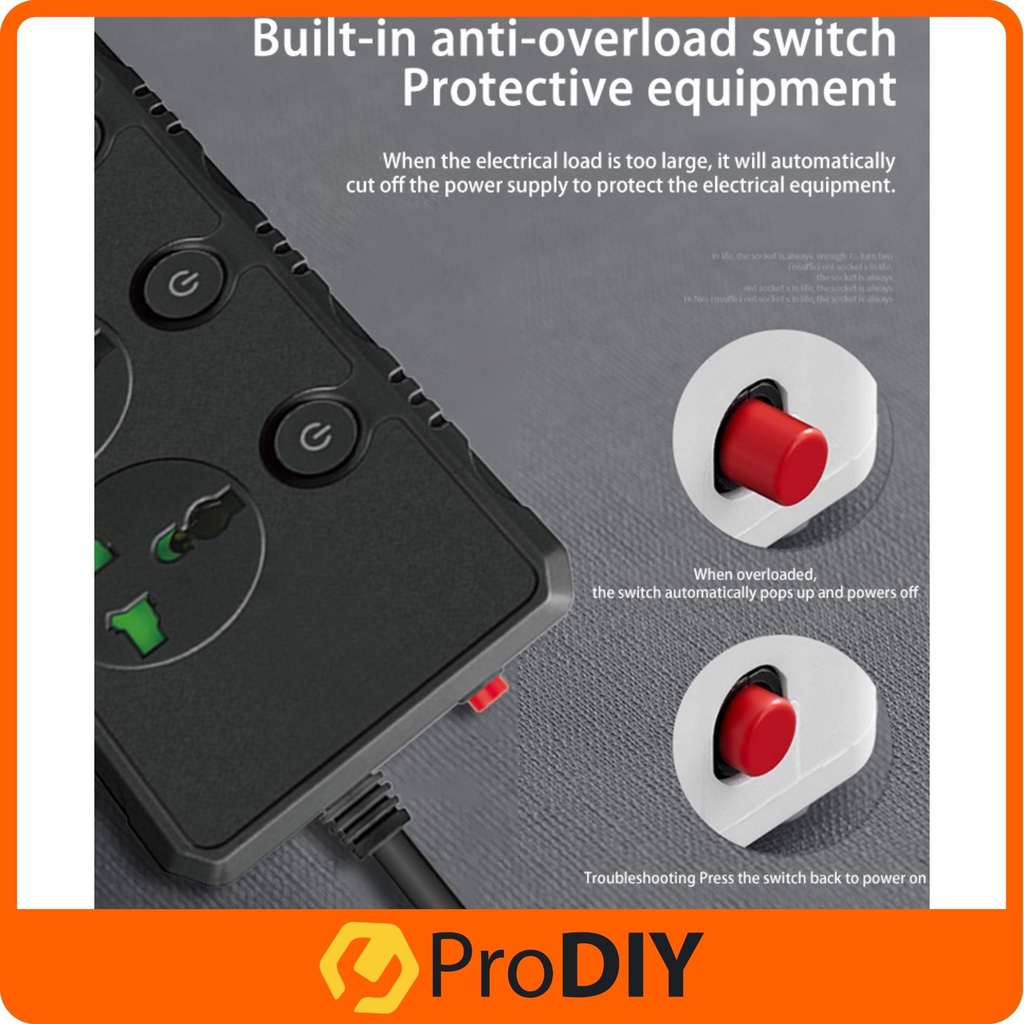 LUCKY HAWK 3.4A Power Socket USB Extension USB Port Type C UK Extension ...