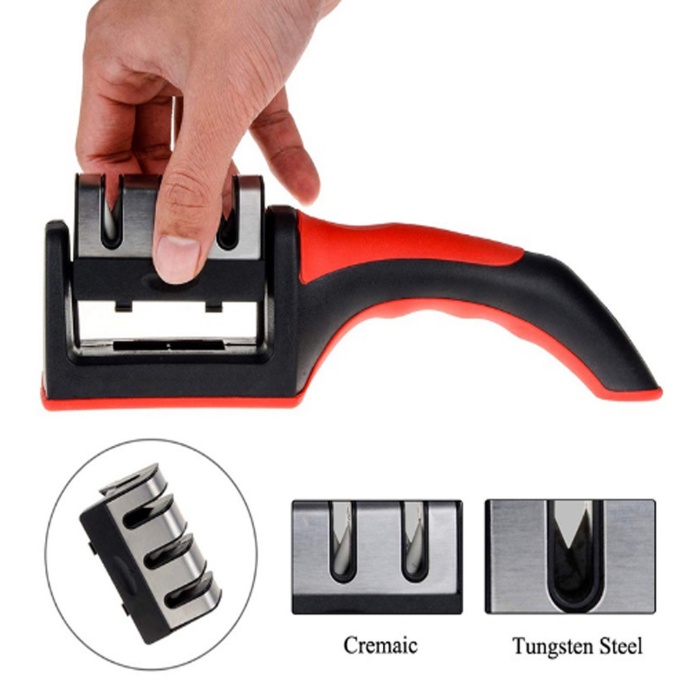 Knife Sharpener 3 Stages Stainless Steel Kitchen Tools Pengasah Pisau ...