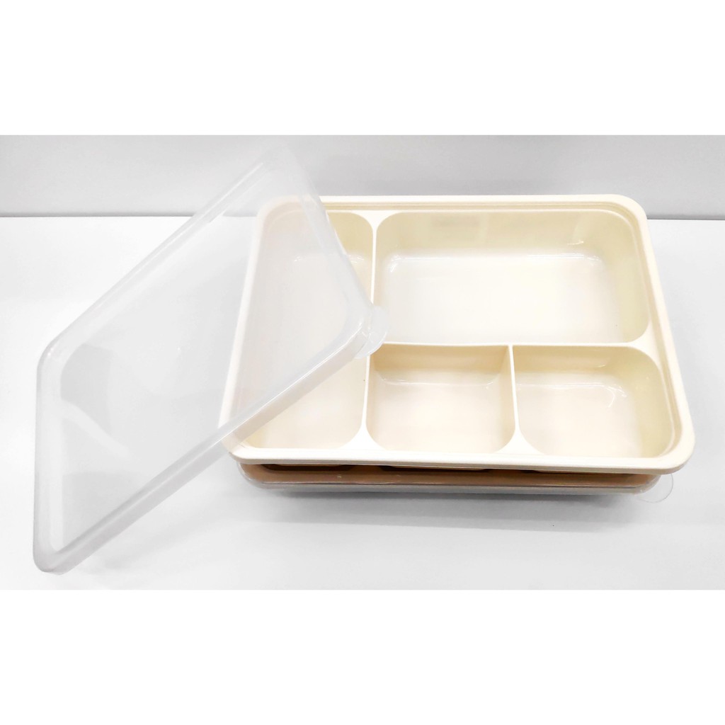 4 Compartment Divided Lunch Box Food Container/Bekas Penyimpanan ...