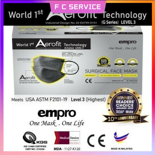 Empro surgical face mask - aerofit g series gs-319 ( space grey ...