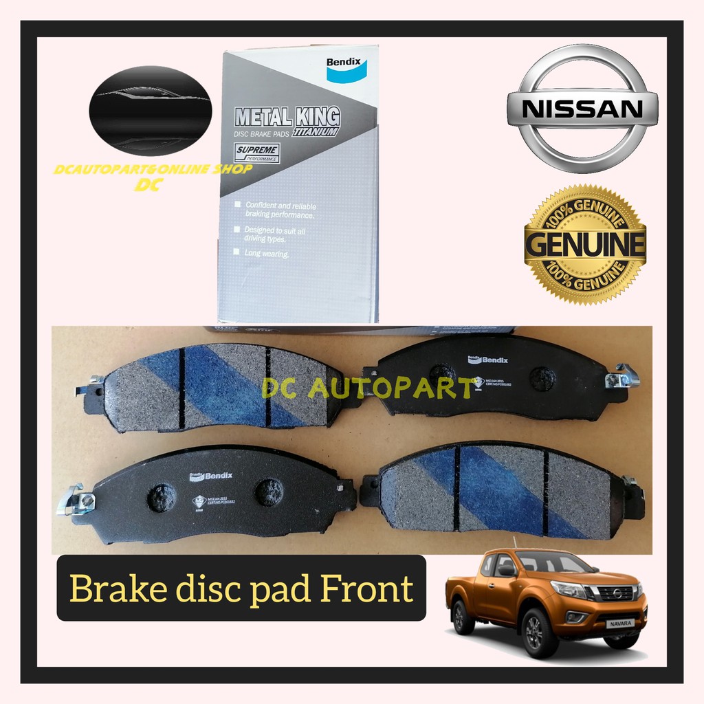 ORIGINAL BENDIX METAL KING NISSAN NAVARA NP300 SERENA C27 FRONT BRAKE ...