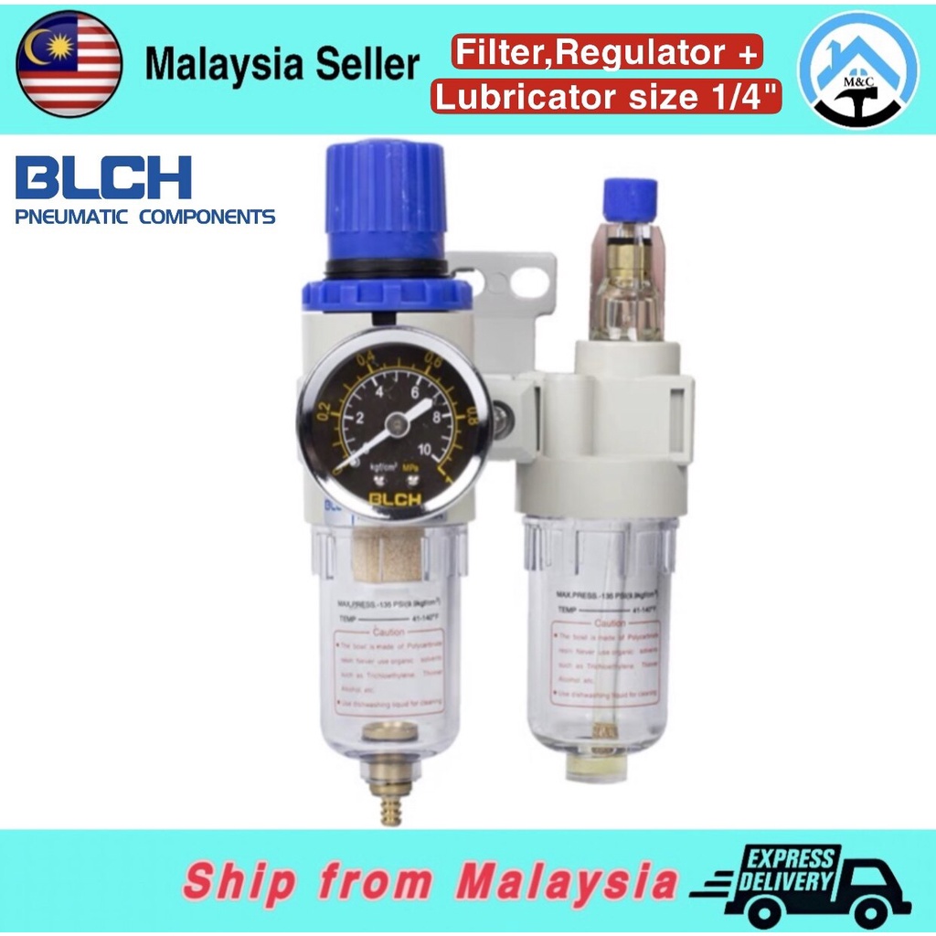 [BLCH] Filter,Regulator,Lubricator 1/4" FRL Air unit,CFC2000 Pneumatic Air Pressure Filter ...