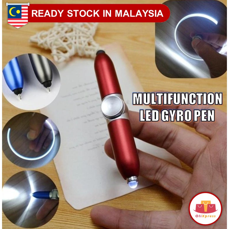 Multifunction Magic Pen Spinner Toy Light Ball Pen Gyro LED Stress ...