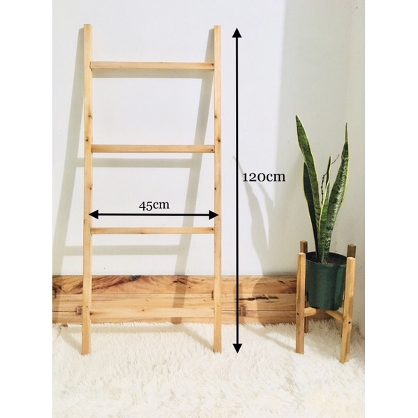 Decorative Wooden ladder/ towel ladder rack | Shopee Malaysia