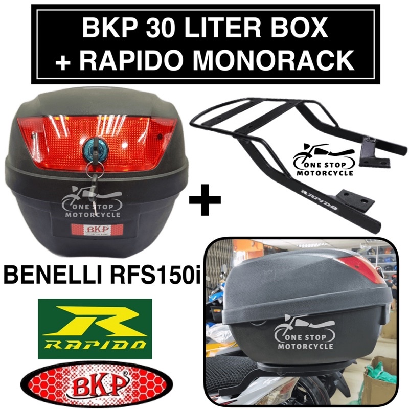 BKP BOX MONOLOCK + RAPIDO MONORACK SET MOTORCYCLE SYM BENELLI RFS150i ...