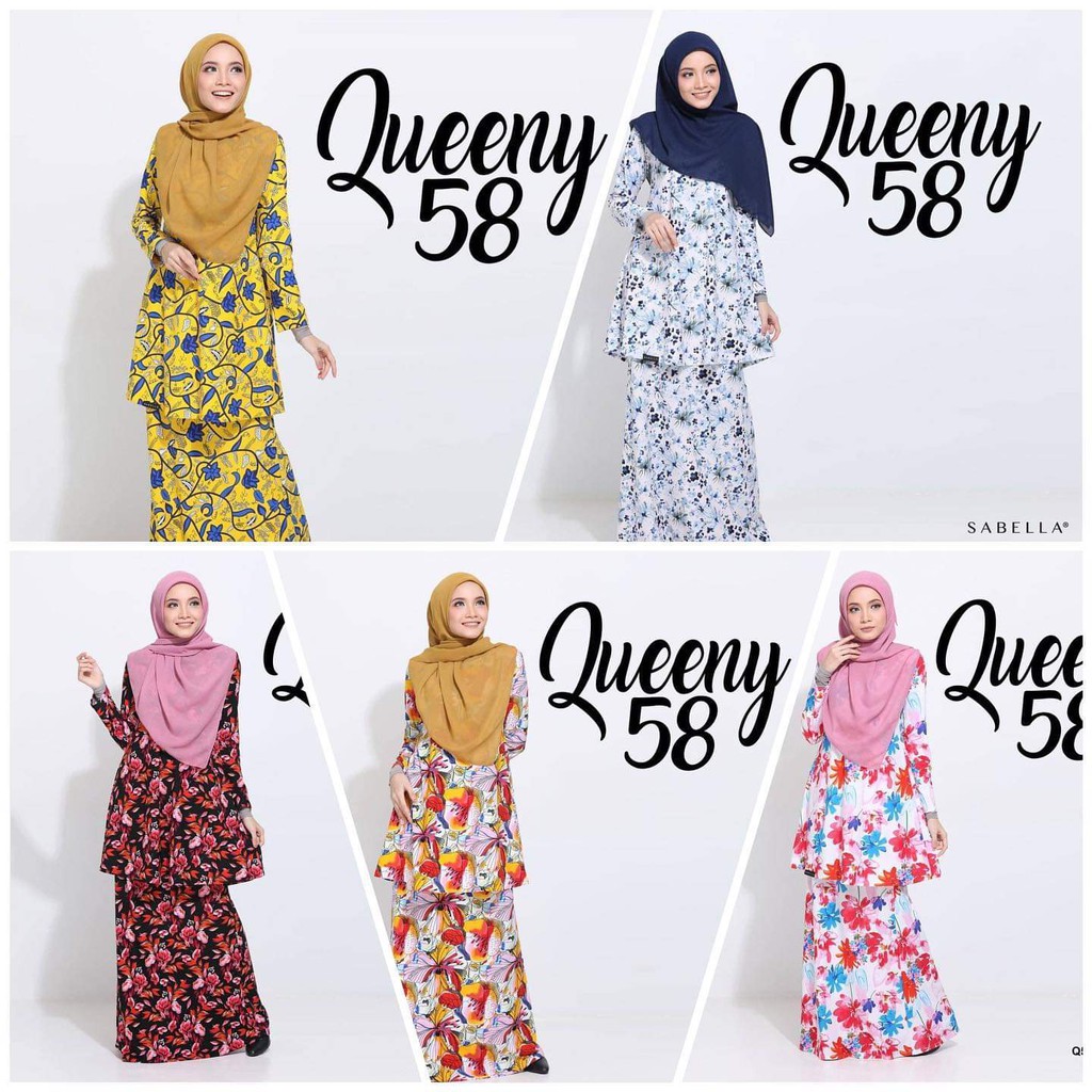 Baju Kurung Sabella Bercorak Queeny Ready Stock | Shopee Malaysia