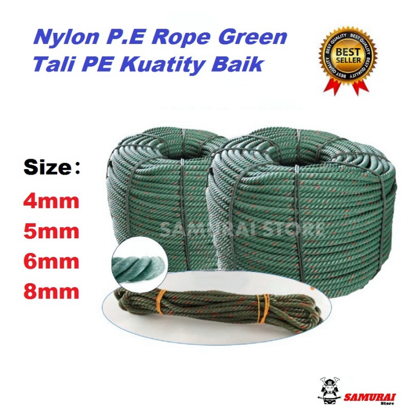 (1 meter) PE rope 4mm 5mm 6mm 8mm / Tali PE Kuatity Baik Polyethylene ...