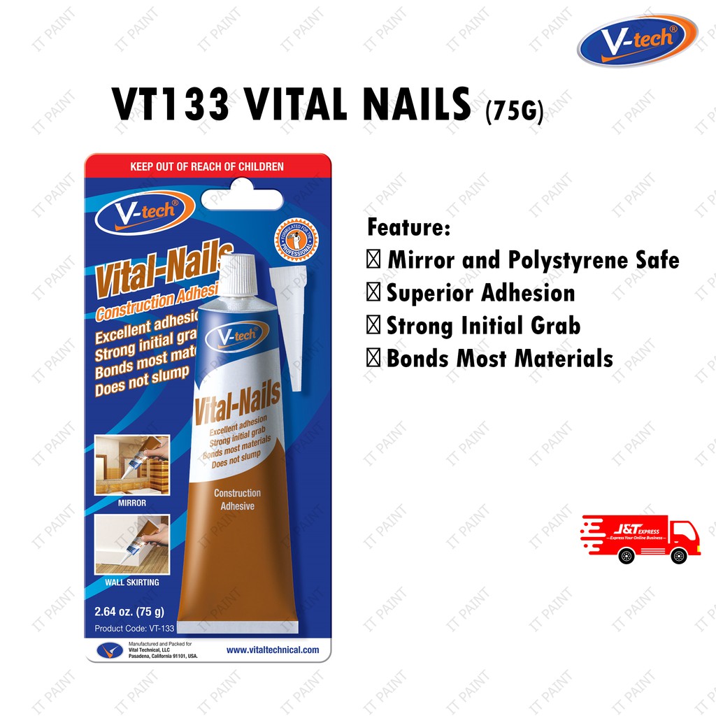 V-Tech Wood Silicone Vital Nail Glue VTECH VT-133 Nail Free Glue Gam ...