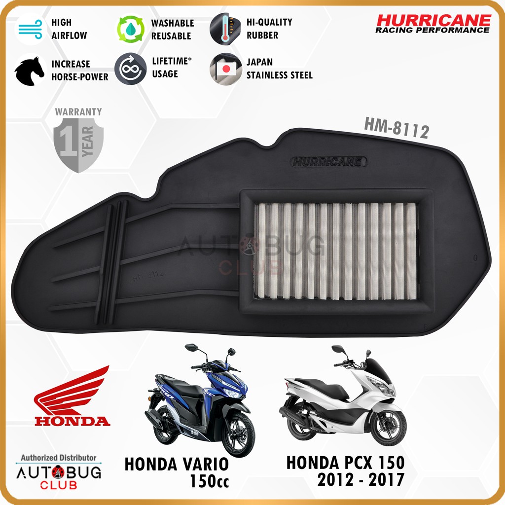 HURRICANE Motorbike Engine Air Filter [HONDA VARIO PCX 150 12'-17 ...