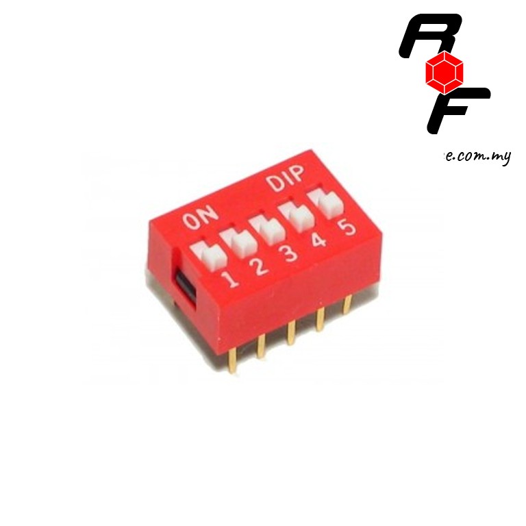 5-Way DIP Switchfor Arduino/Raspberry Pi/ ARM/ 8051 Microcontrollers ...
