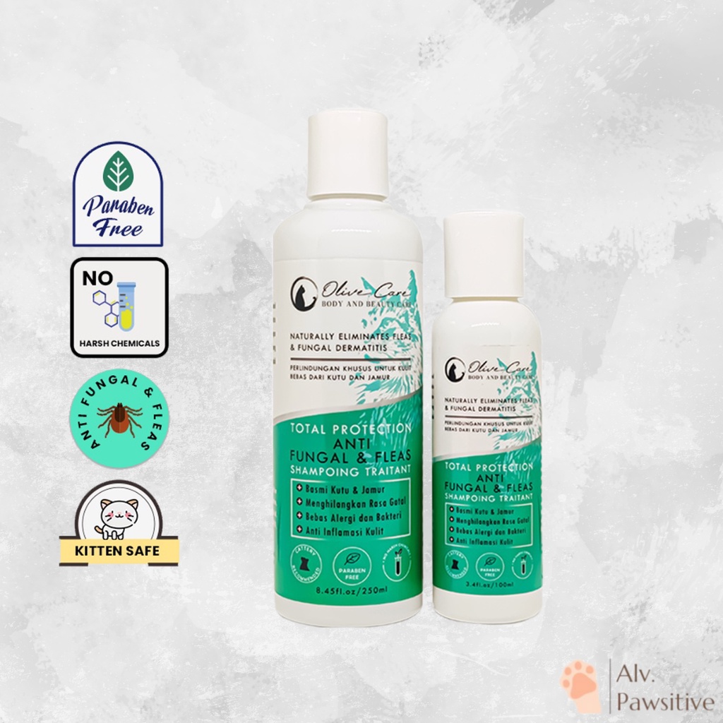 Olive Care ANTI FUNGAL & FLEAS Total Protection Cat Shampoo For FUNGAL ...