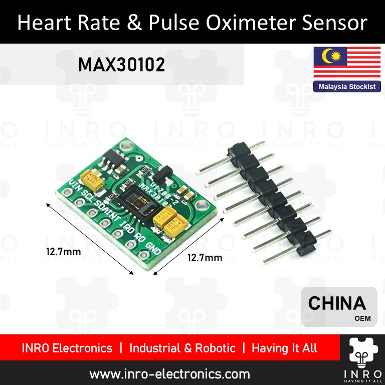 Heart Rate & Pulse Oximeter Sensor (Oxygen Sensor) | MAX30102 | Shopee ...