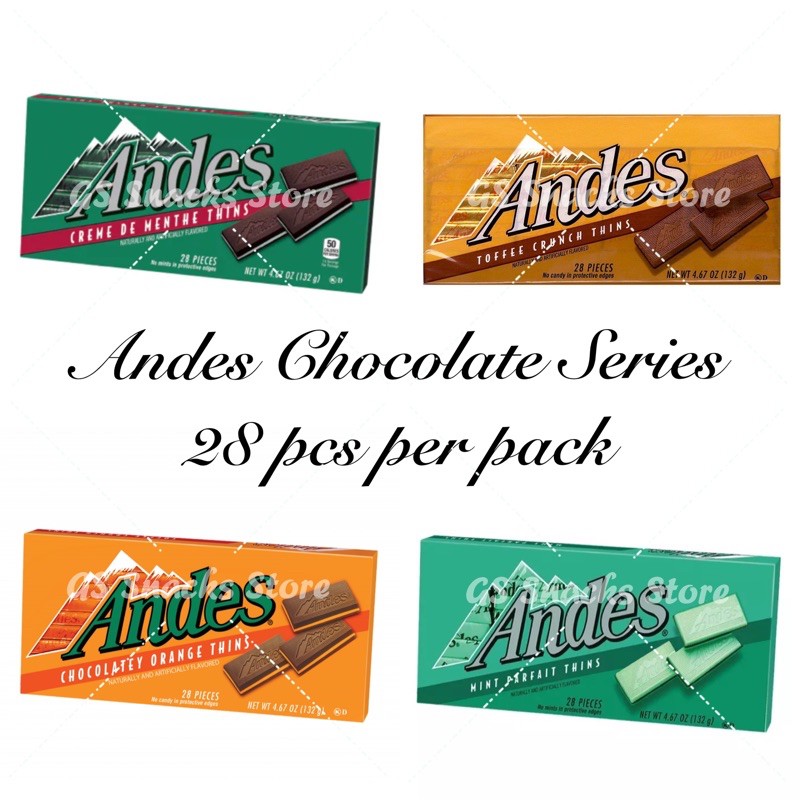 🌟HALAL🌟 薄荷巧克力 Andes Mint Thins Chocolate 132g (28 pieces) | Shopee Malaysia