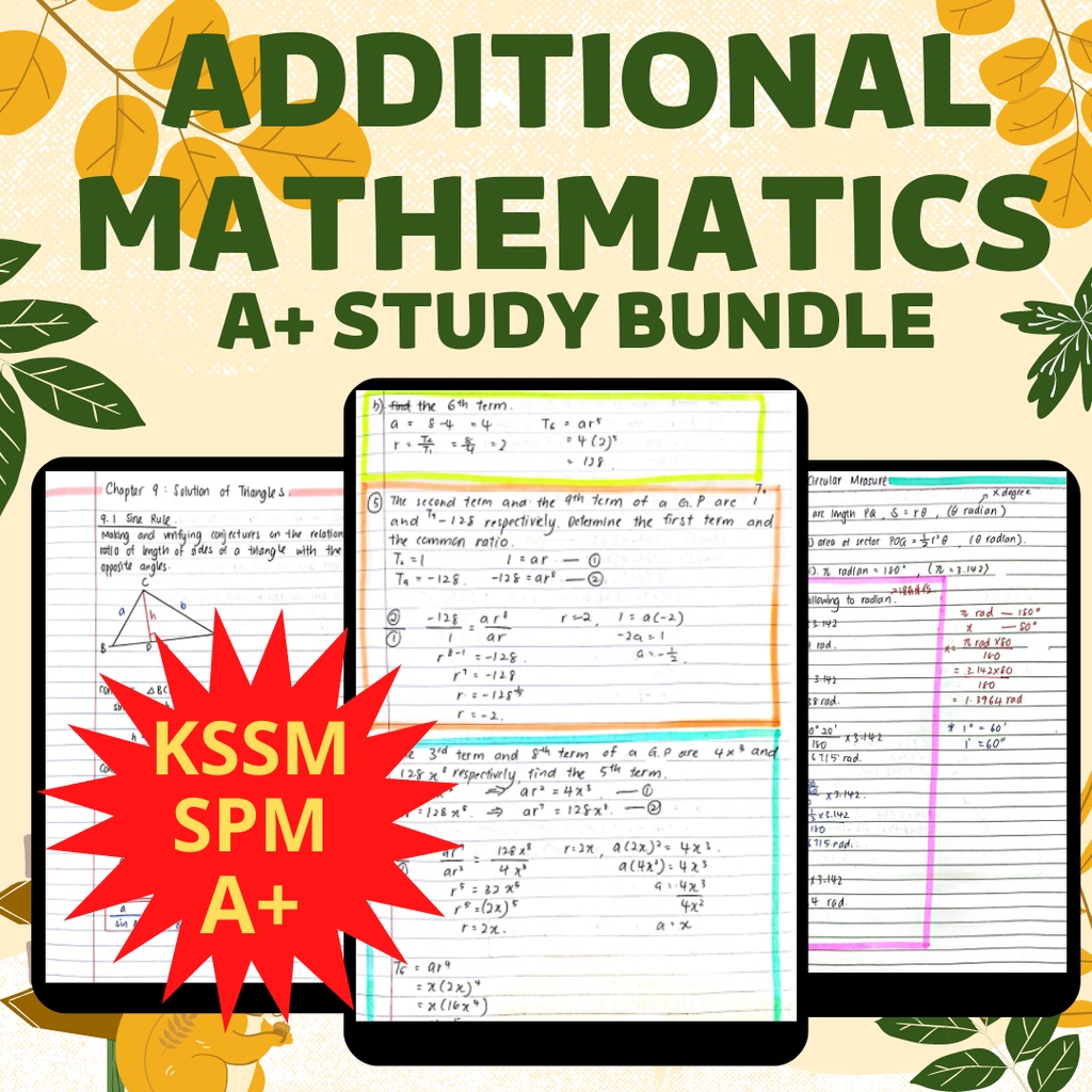 KSSM SPM A+ Additional Mathematics Study Bundle | FORM 4 + FORM 5 | [PDF] | Shopee Malaysia