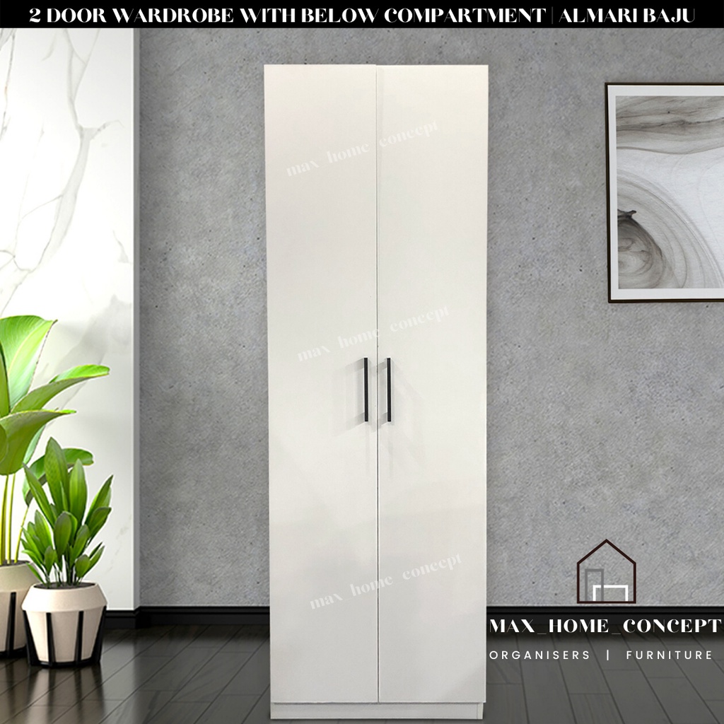 15MM EXTRA THICK | 180CM 2 DOOR WARDROBE WITH BELOW COMPARTMENT ...