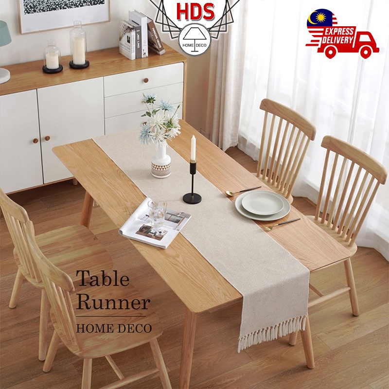 HDS Muji Style Table Runner 👹 INS Minimalist Handmade Cotton Linen ...