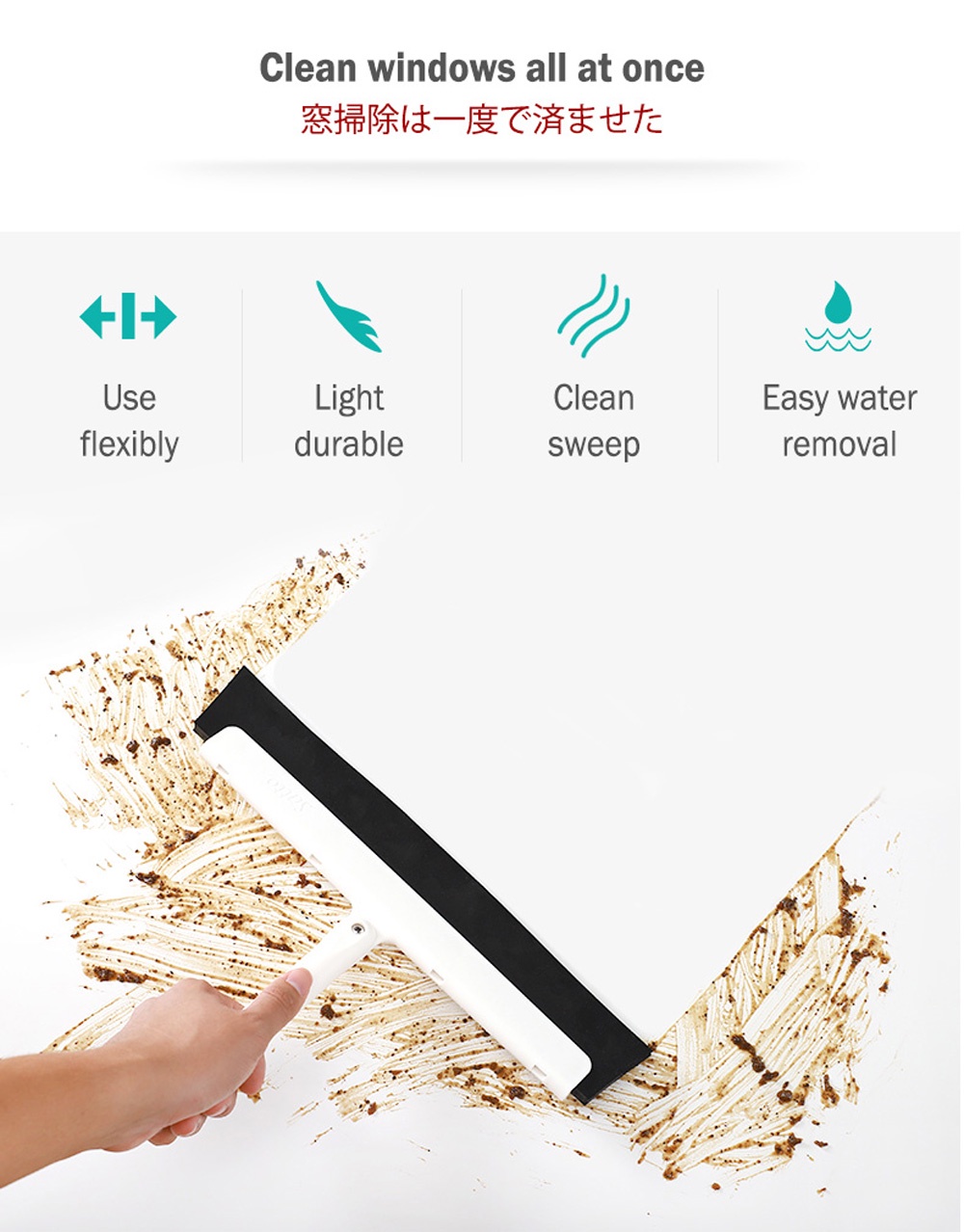 Japan Condor Satto Broom Multi Purpose Window Glass Surface Cleaner ...