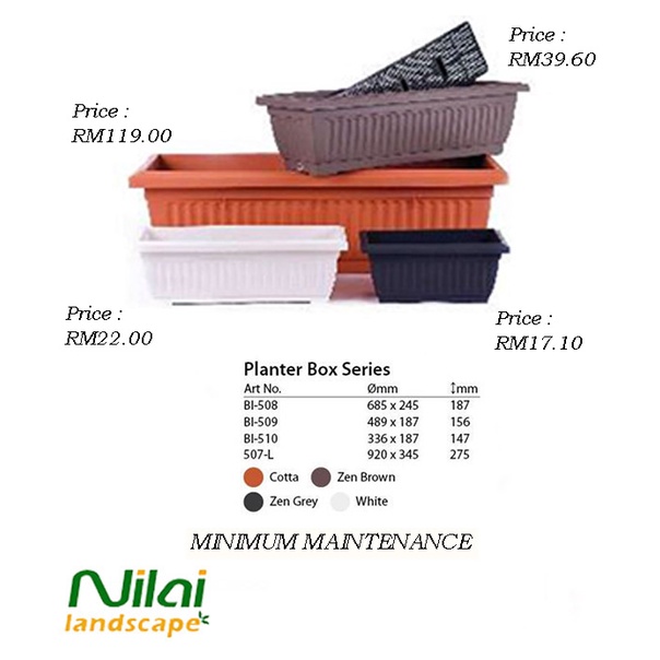 Planter box/ pasu panjang plastik baba 508/509/510/507L | Shopee Malaysia
