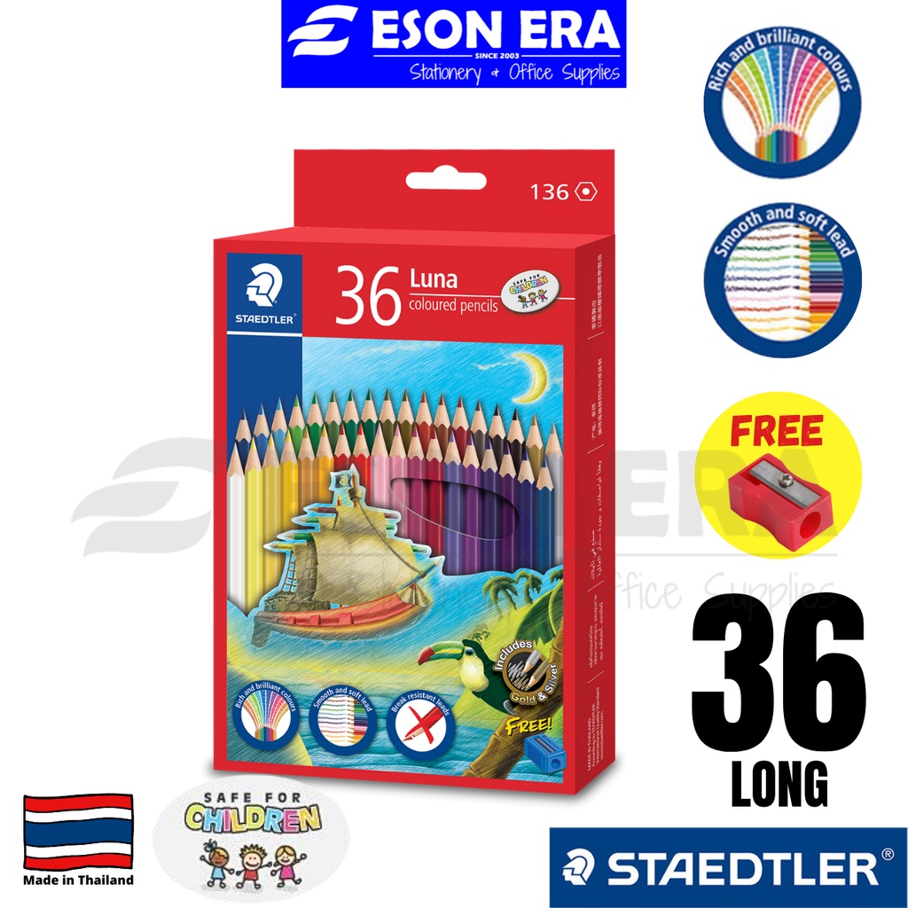 Staedtler Luna Colour Pencils 136 12's / 24's / 36's / 48's Long ...