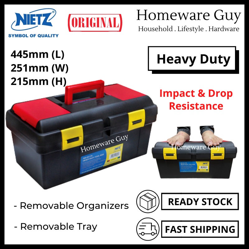 (NIETZ 17'') Heavy Duty Multi Purpose Tool Box Multi Layer Hardware DIY ...