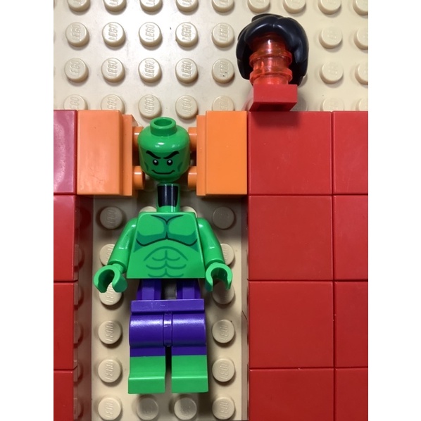 LEGO Minifigure -The Hulk with Smile and Grin Expression Headpiece ...