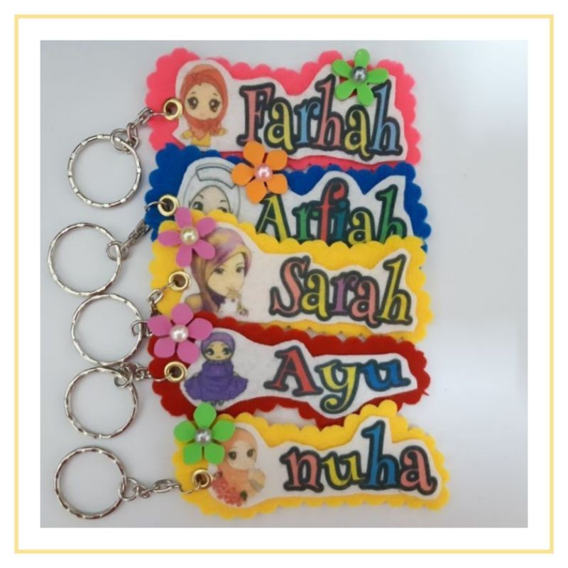Custom Made Name Keychain. Keychain Nama Printed Felt | Shopee Malaysia