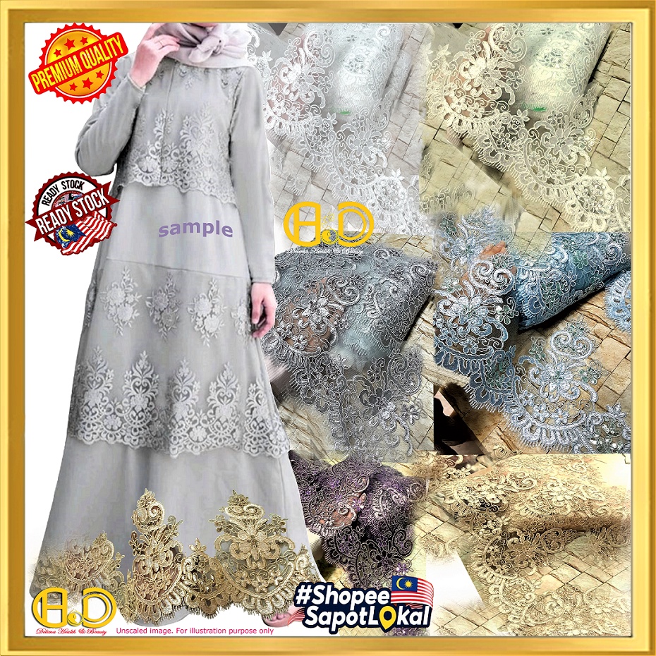 Border lace viral Mdr, embroidery border lace, lace meter , renda baju ...