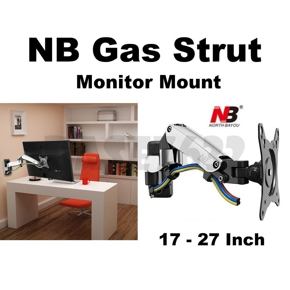 North Bayou NB F150 17 to 27 Inch Gas Strut Monitor TV Wall Bracket ...