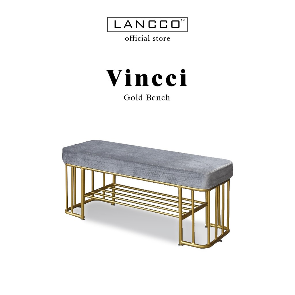 LANCCO Vincci Gold Bench | Shopee Malaysia