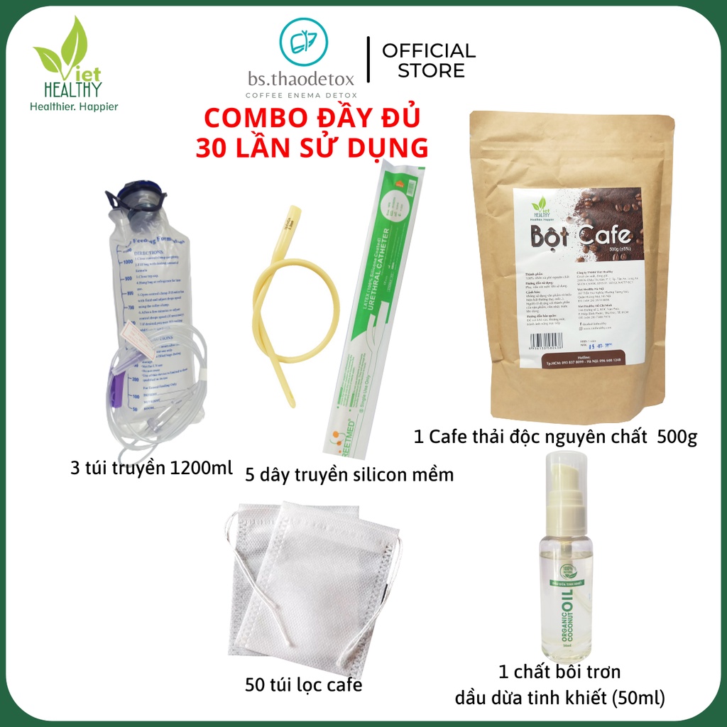 Combo Coffee + Colon Detoxification Kit, Coffee Enema Gerson (20-25 day ...