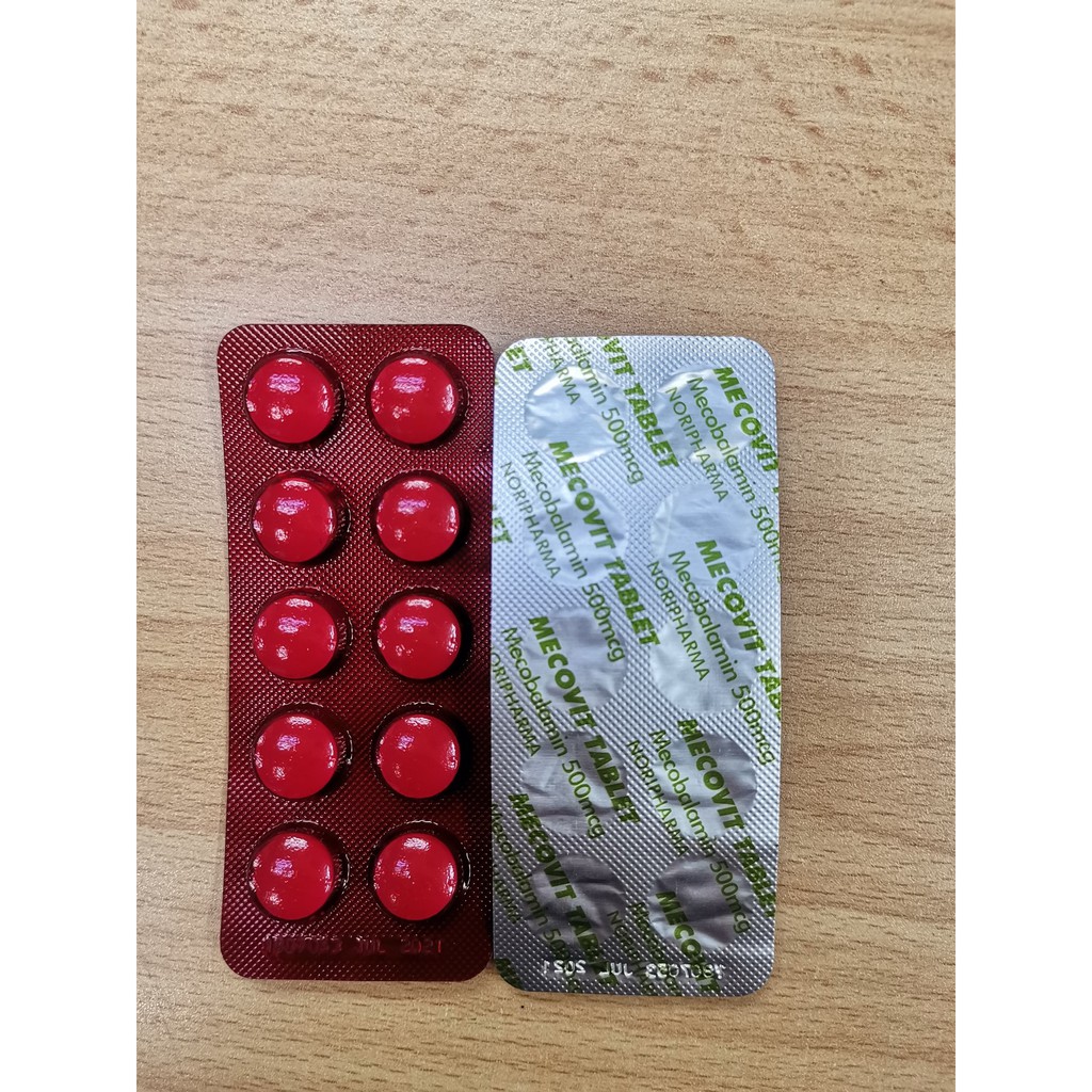 MECOVIT (MECOBALAMINE )500MCG TABLET 10'S per STRIP (New Packaging ...