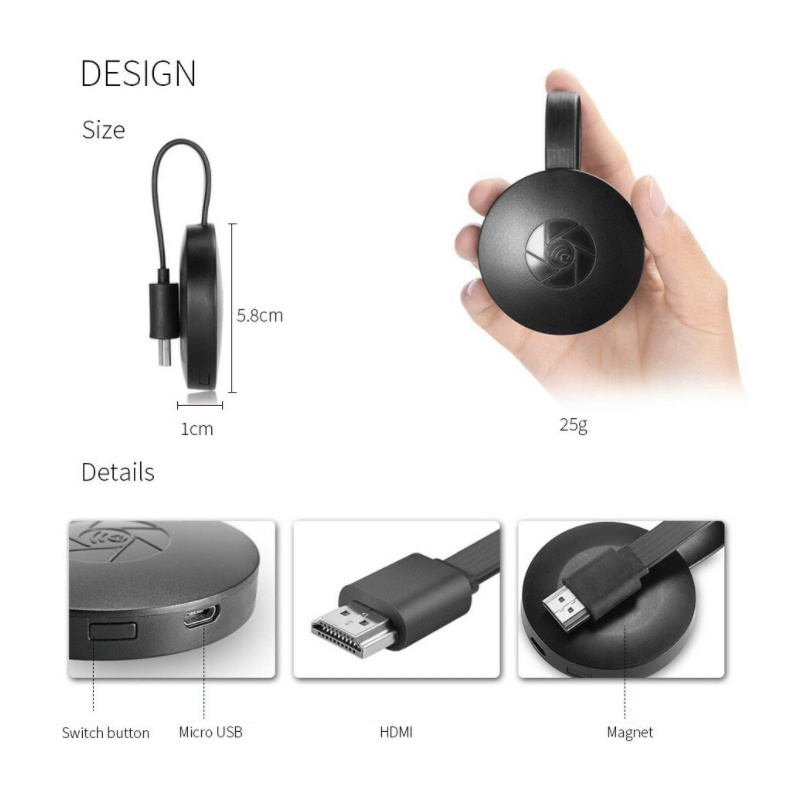 4K Mirascreen G2 Miracast Wireless google Wireless Miracast Google HDMI ...