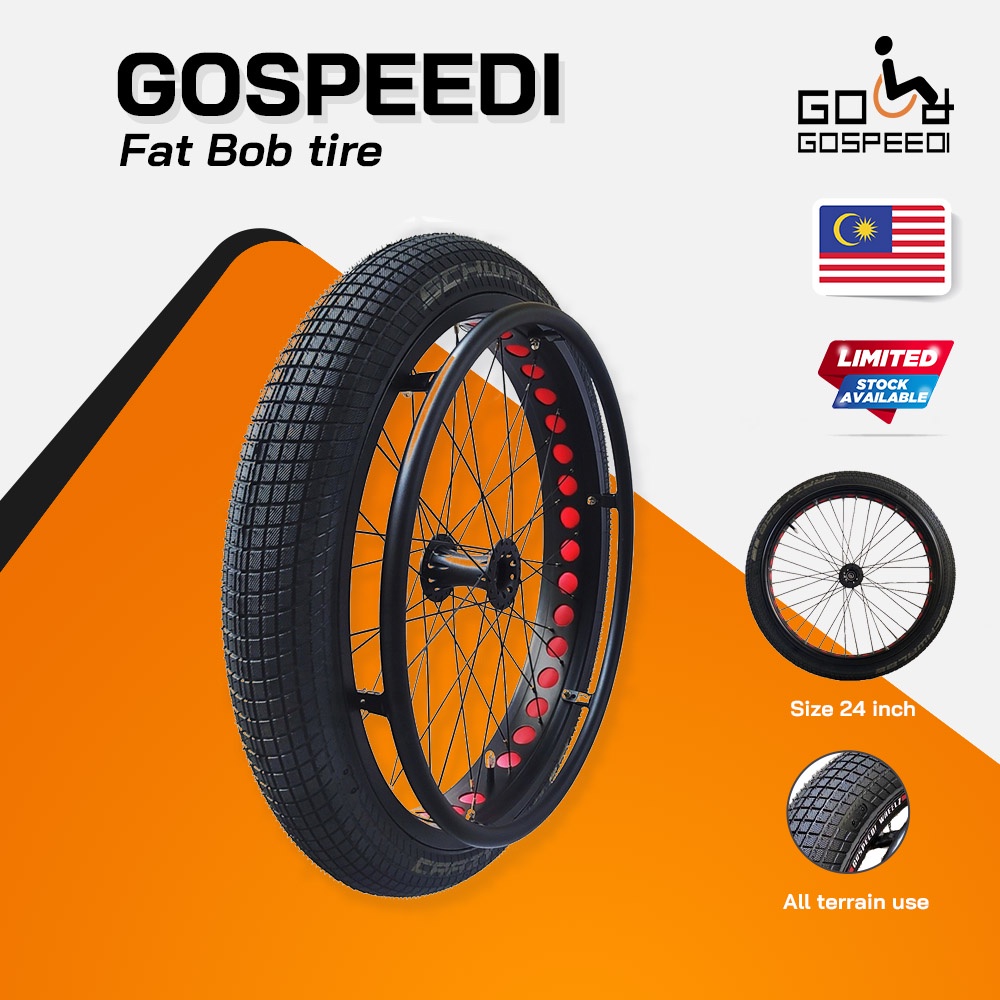 Gospeedi Fat bob Wheelchair tire / Tayar lebar kerusi roda / Tayar ...