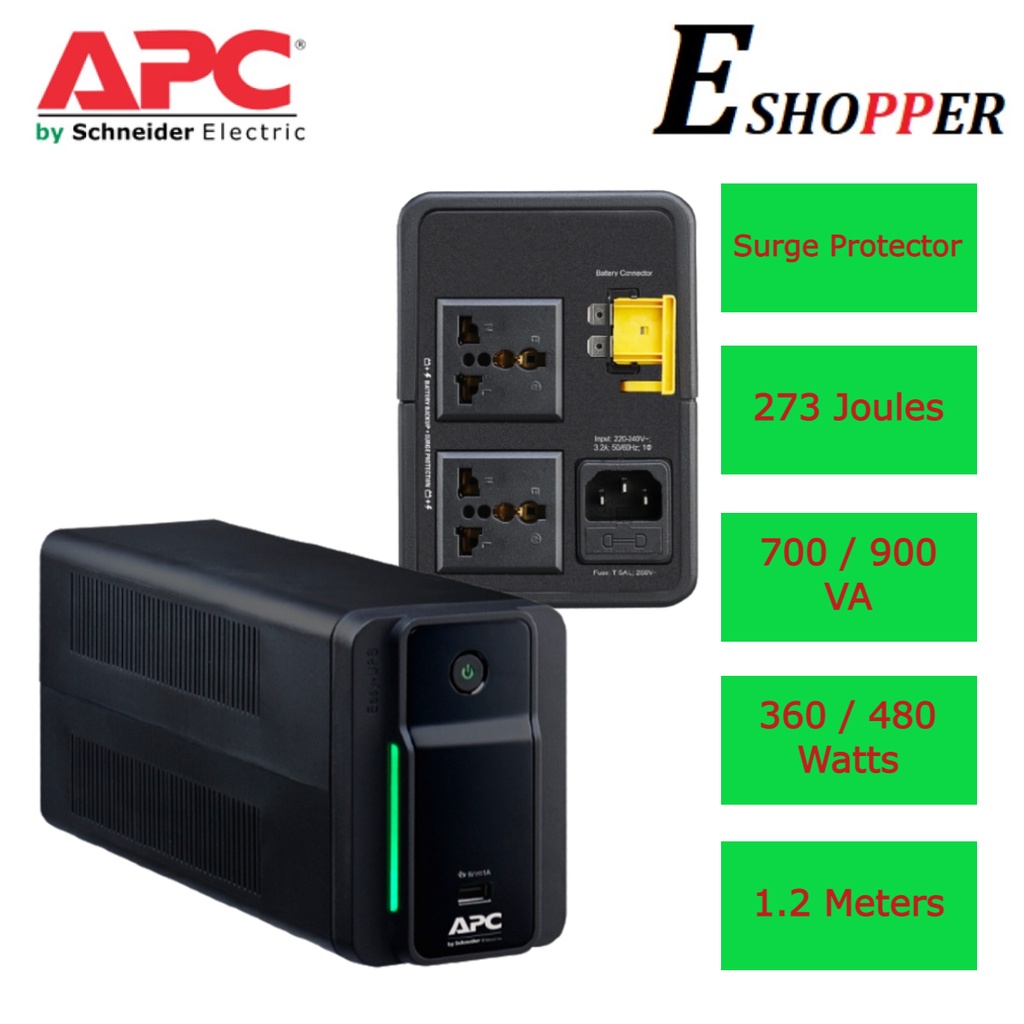 APC EASY UPS BVX 230V, AVR, USB CHARGING UNIVERSAL SOCKETS | Shopee ...