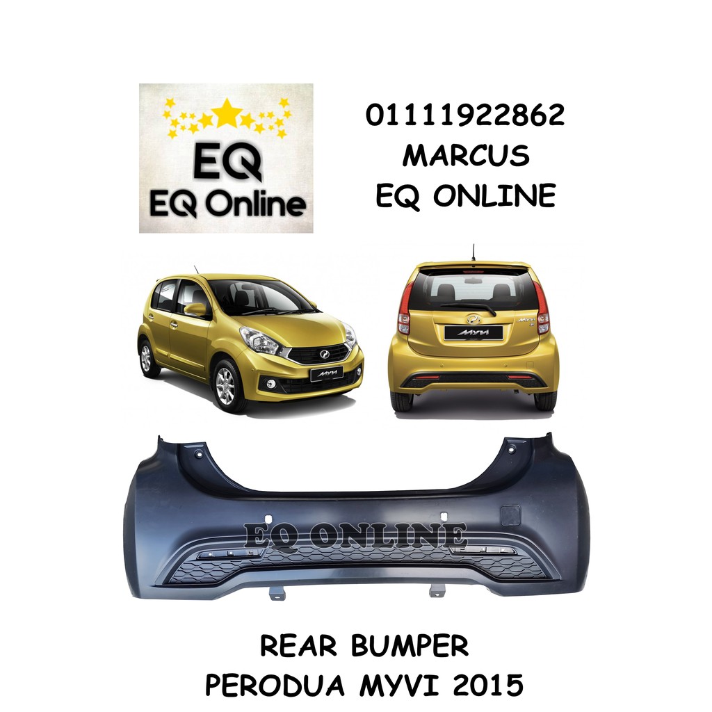 Perodua Myvi 2015 REAR Bumper *MUKA MASAM* PP Plastic Malaysia (BUMPER ...