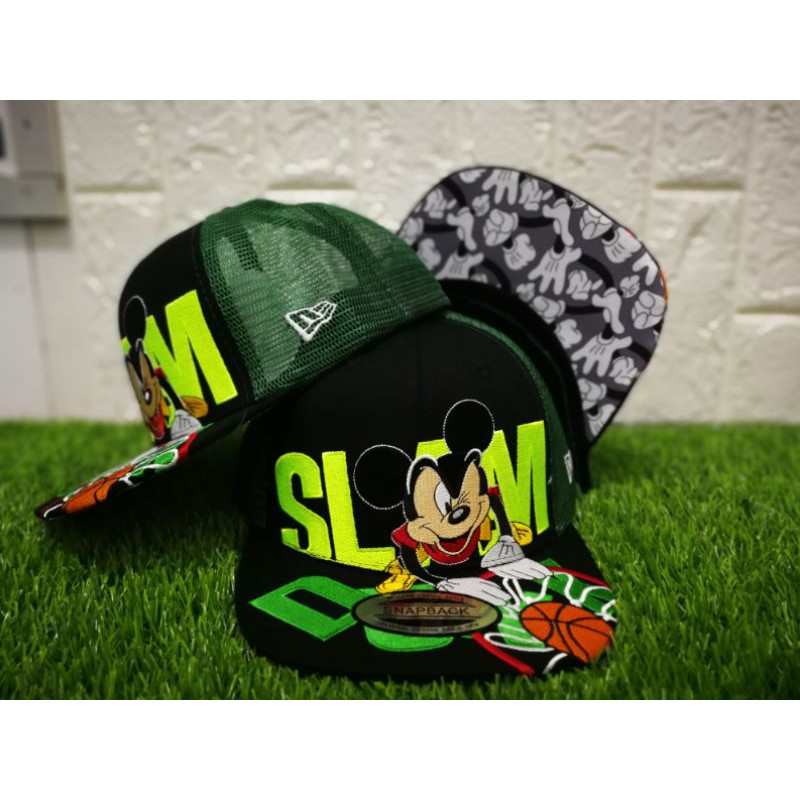 New Design Mickey Mouse Slam Dunk Trucker Snapback Cap | Shopee Malaysia
