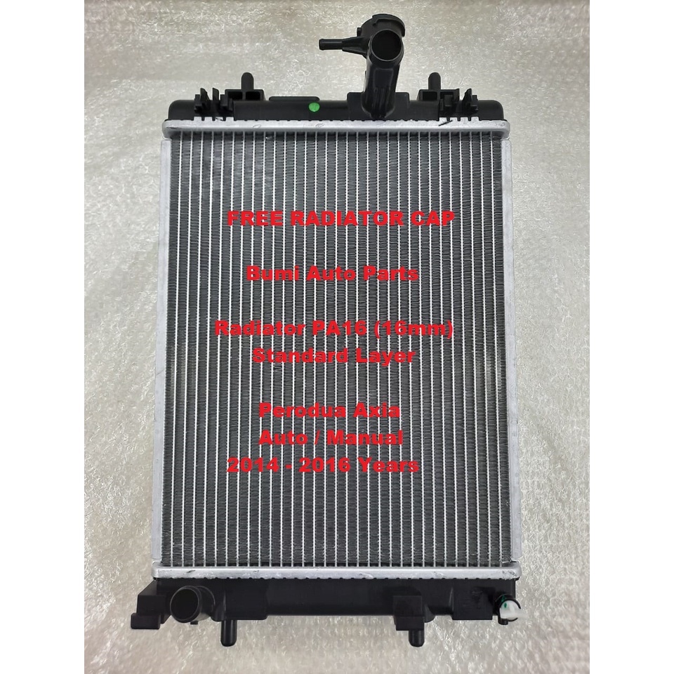 (FREE CAP) Radiator Perodua Axia Auto / Manual 2014 - 2016 Yrs Tangki ...