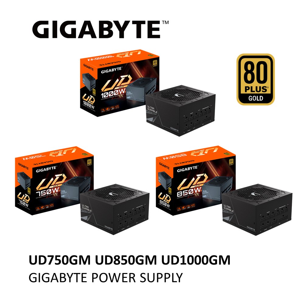GIGABYTE POWER SUPPLY 80 PLUS GOLD FULL MODULAR (UD750GM PG5 / UD850GM ...