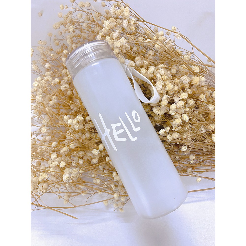 400ML Travel Glass Bottle | Kaca Bottle | Hello | 玻璃水罐 | 网红水瓶 | Shopee Malaysia