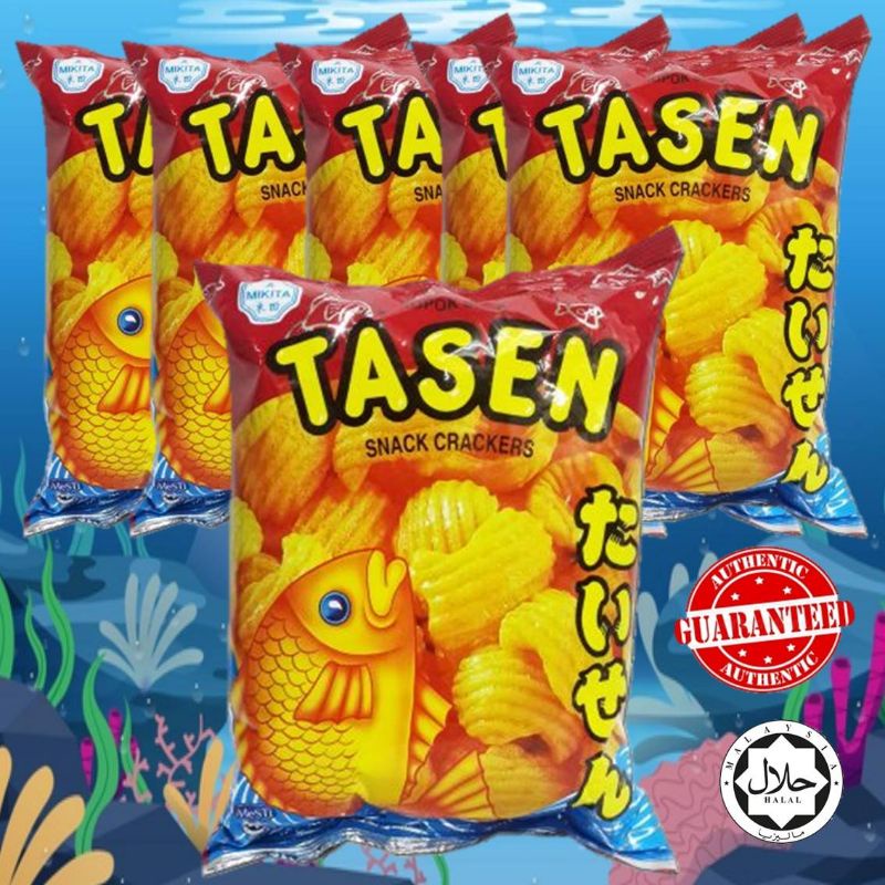 (READY STOCK) Tasen Snack Crackers Keropok Snek (50 grams X 5 Bungkus ...