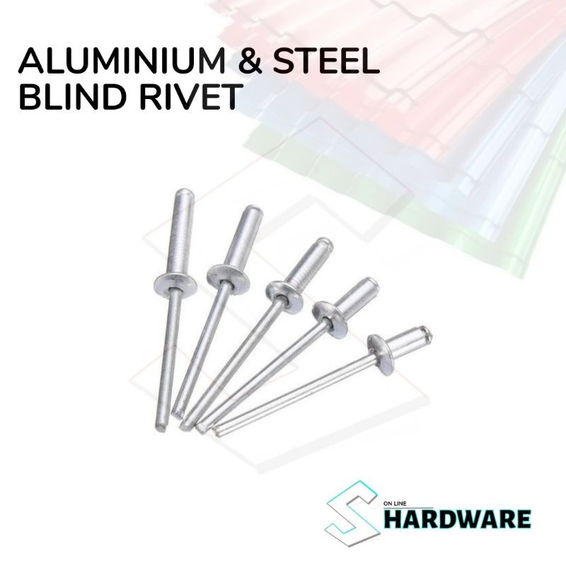 ALUMINIUM BLIND RIVET MATA RIVET (FERTILITY 1/8'3/16'5/32'1/4 | Shopee ...