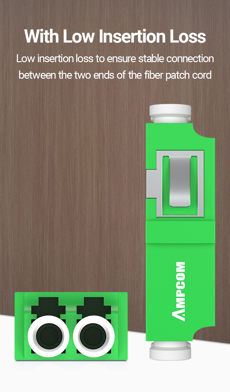 AMPCOM LC to LC Fiber Optical Adapter Coupler Duplex SMF MMF Female to ...