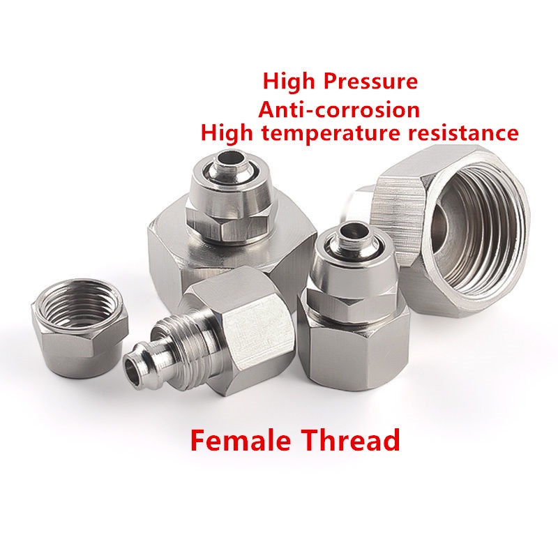 1pcs Female Thread Straight Through Copper Material Pneumatic Screw PCF ...