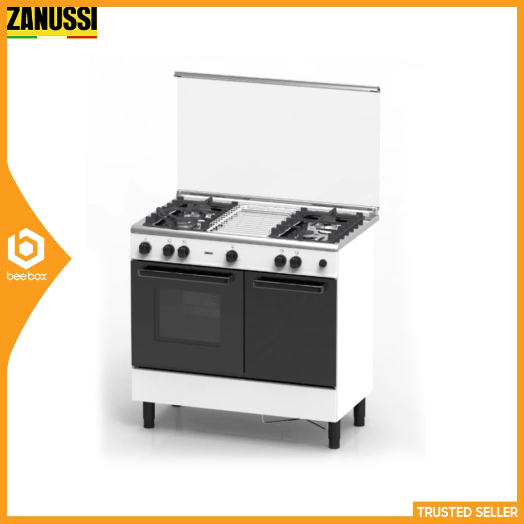 Zanussi Free Standing Gas Cooker (62L Gas Oven) 4 Gas Burners - White ...